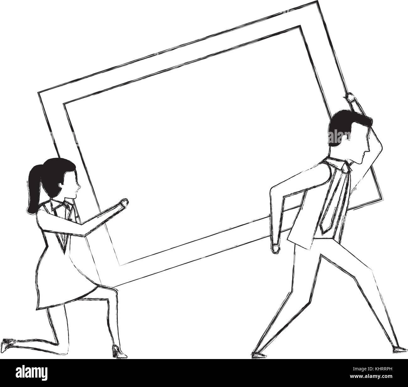 businesspeople lifting weight avatars characters Stock Vector Image ...