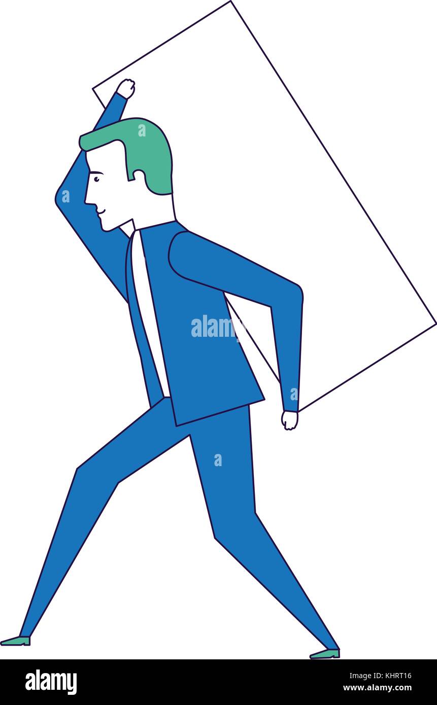 businessman lifting weight avatar character Stock Vector Image & Art ...