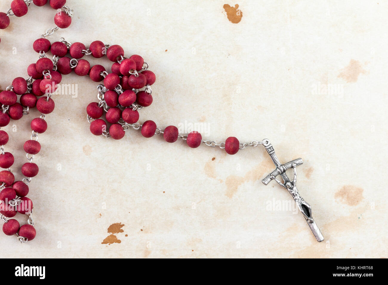 Close-up view of catholic rosary ,copy-space for text Stock Photo - Alamy