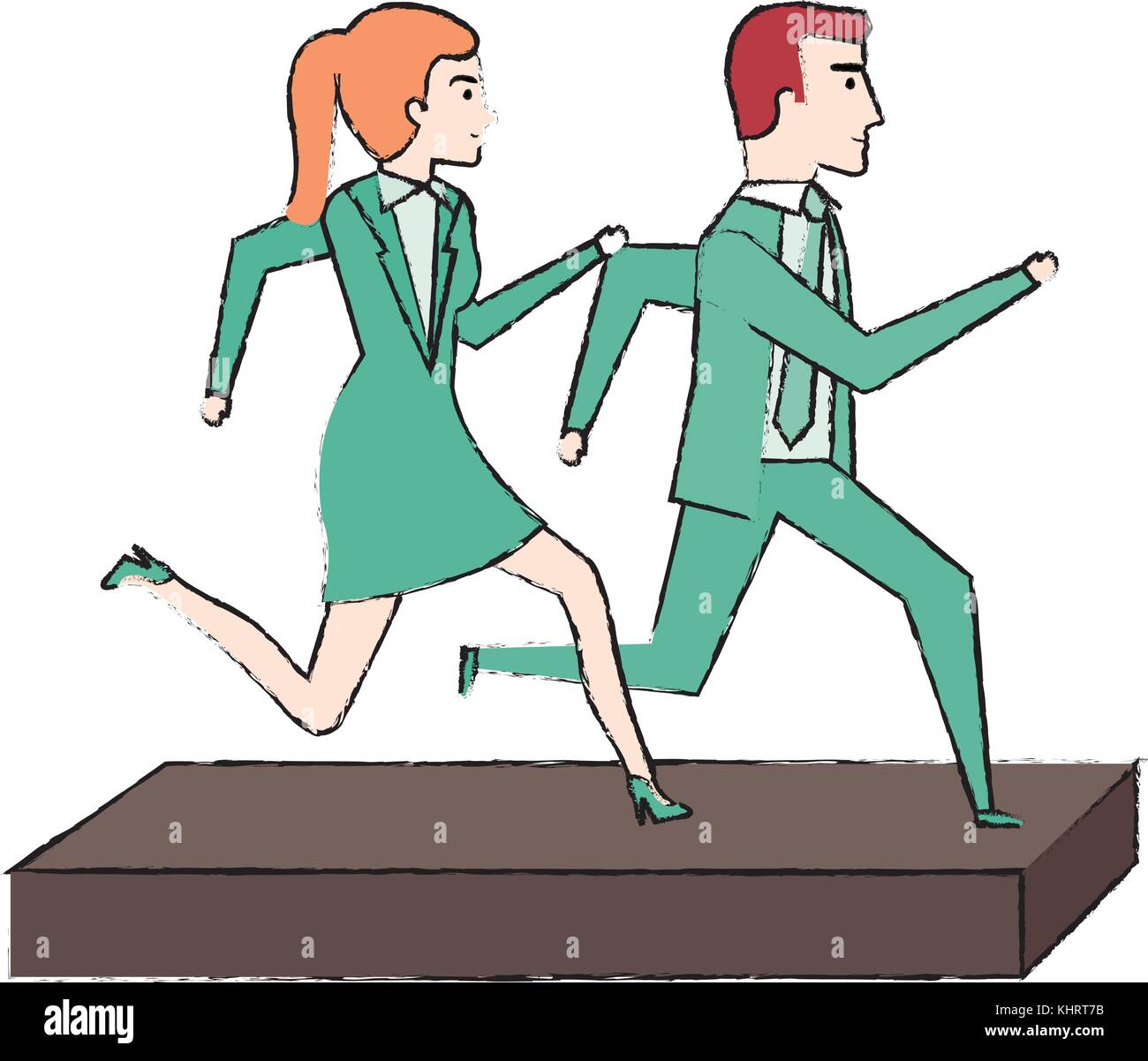 businesspeople running avatars characters Stock Vector Image & Art - Alamy