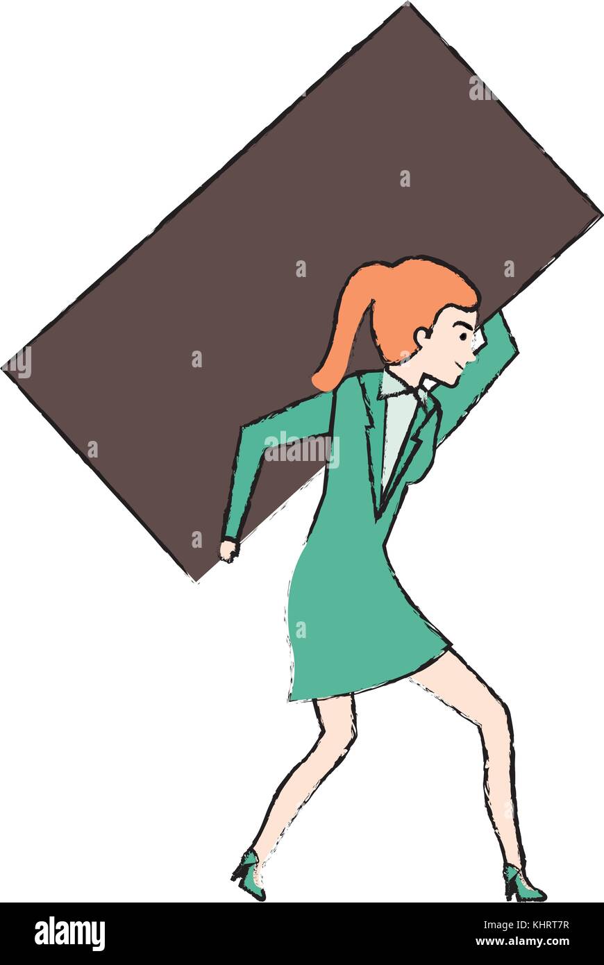 businesswoman lifting weight avatar character Stock Vector Image & Art ...