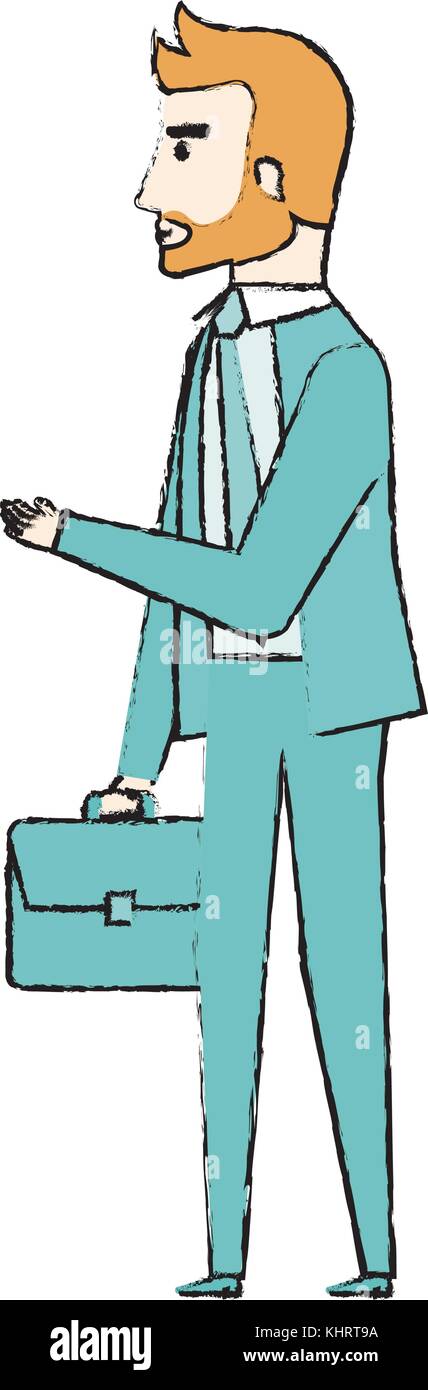 businessman with portfolio avatar character Stock Vector Image & Art ...