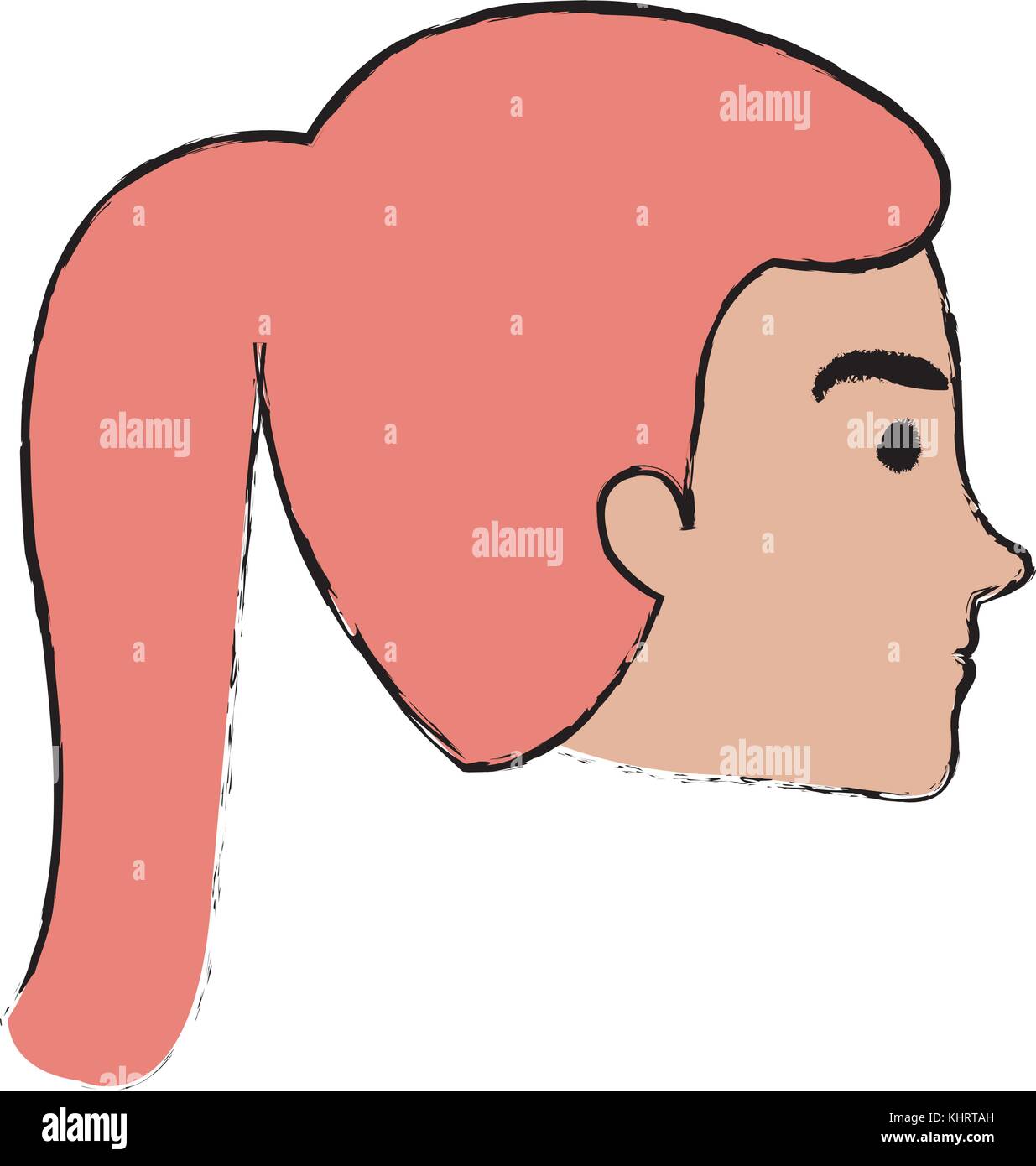head profile woman avatar character Stock Vector Image & Art - Alamy