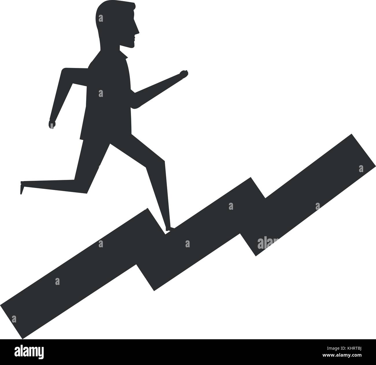 businessman running in statistics avatar character Stock Vector Image ...