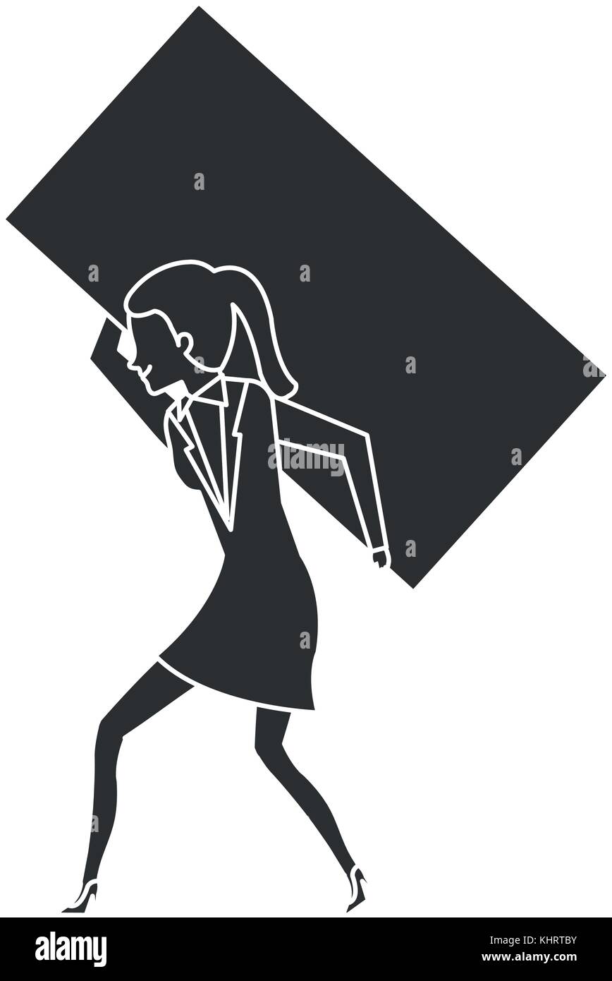 businesswoman lifting weight avatar character Stock Vector Image & Art ...