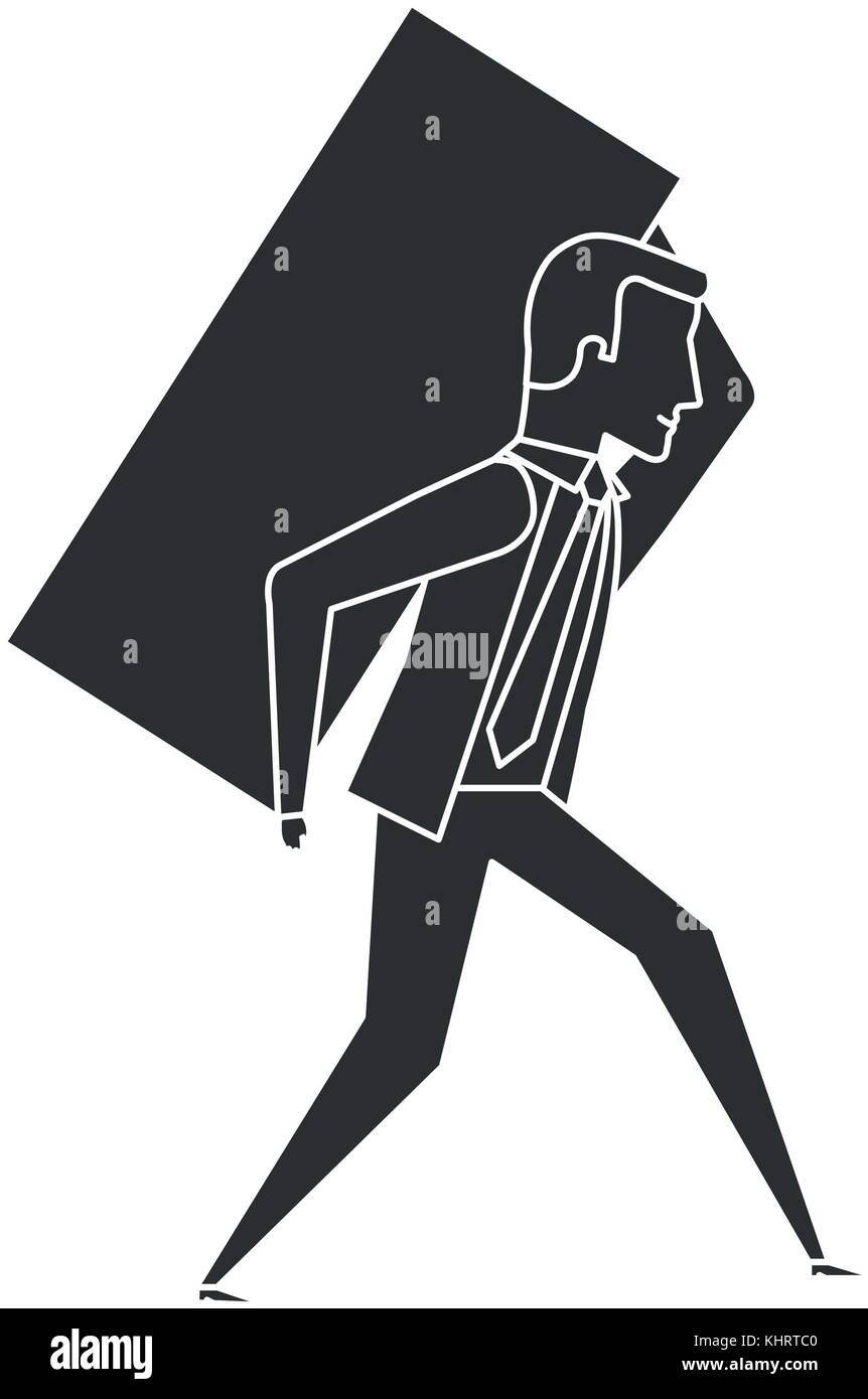 businessman lifting weight avatar character Stock Vector Image & Art ...