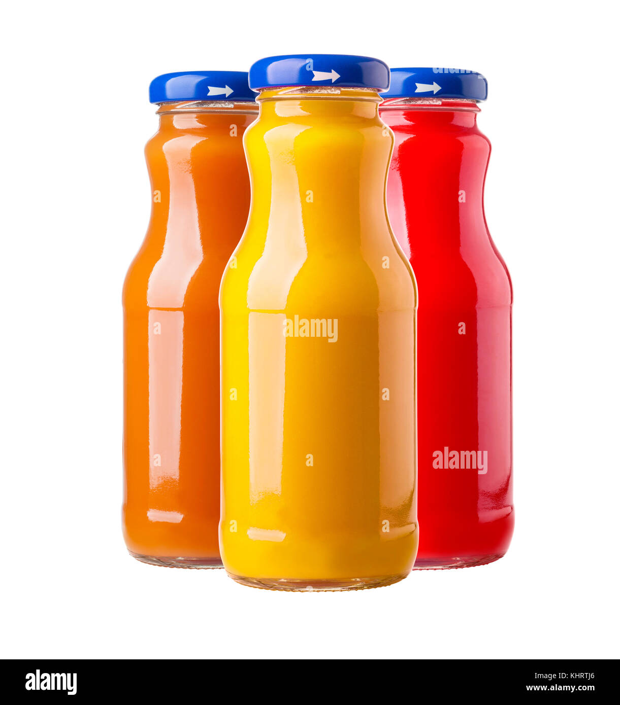 Bottles of fruit juice isolated on white background Stock Photo - Alamy