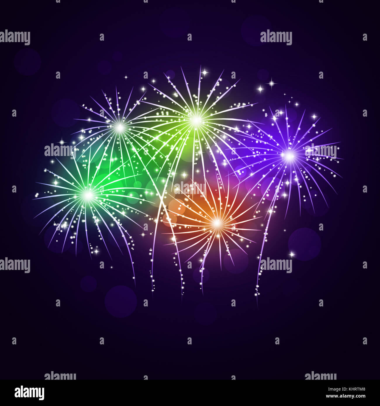 bright multicolor celebration pyrotechnics show night background Stock ...