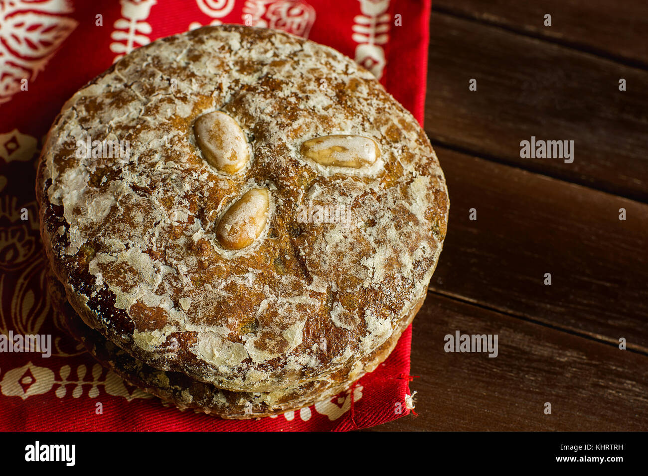 Stack of Traditional German Christmas Gingerbread Cookies Glazed ...