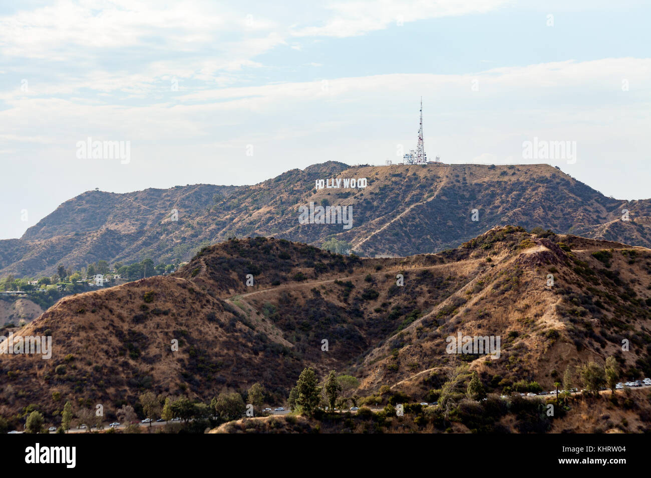 View of the famous Hollywood Sign from the Griffith Observatory, Los ...