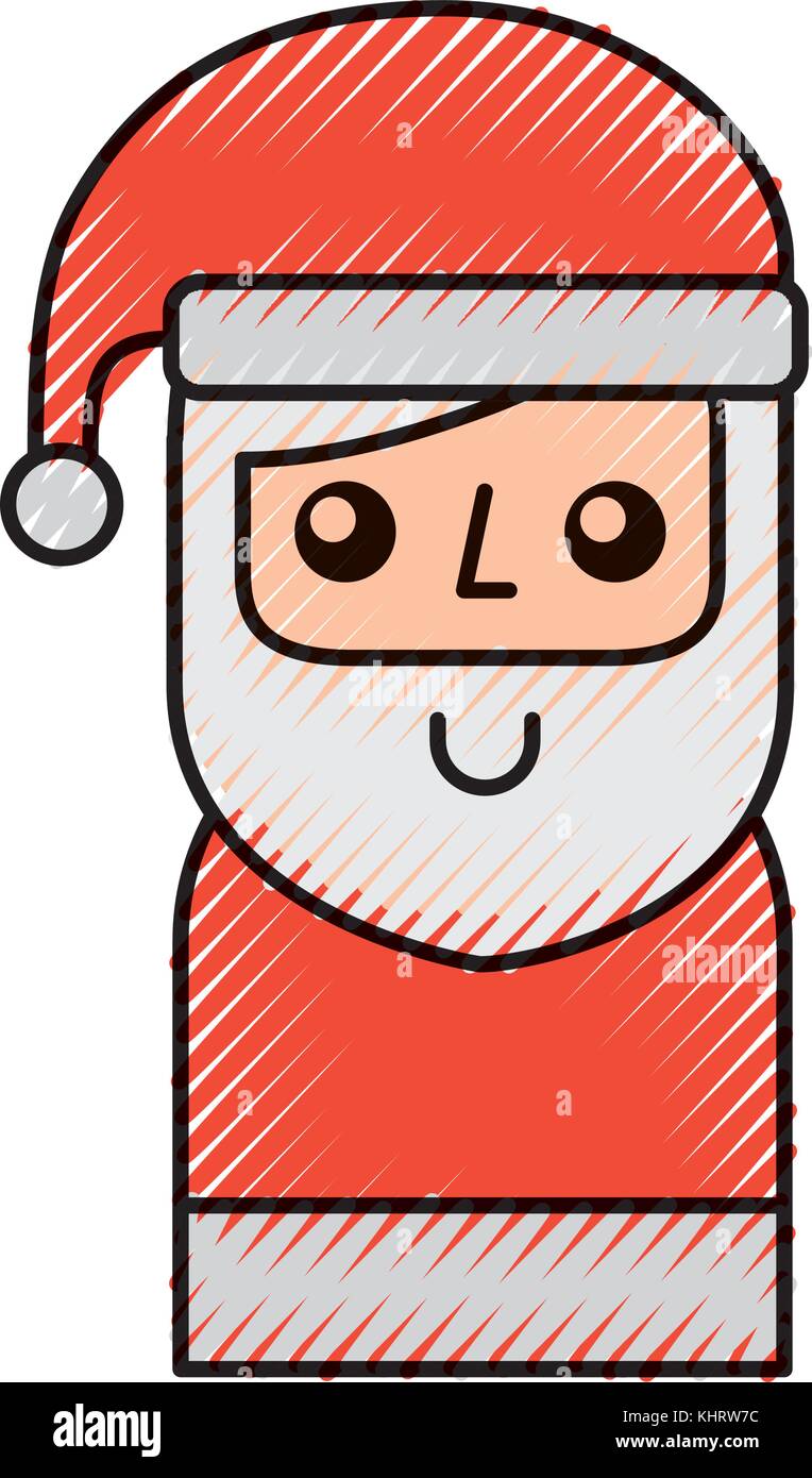 christmas santa claus with hat celebration cartoon vector illustration ...