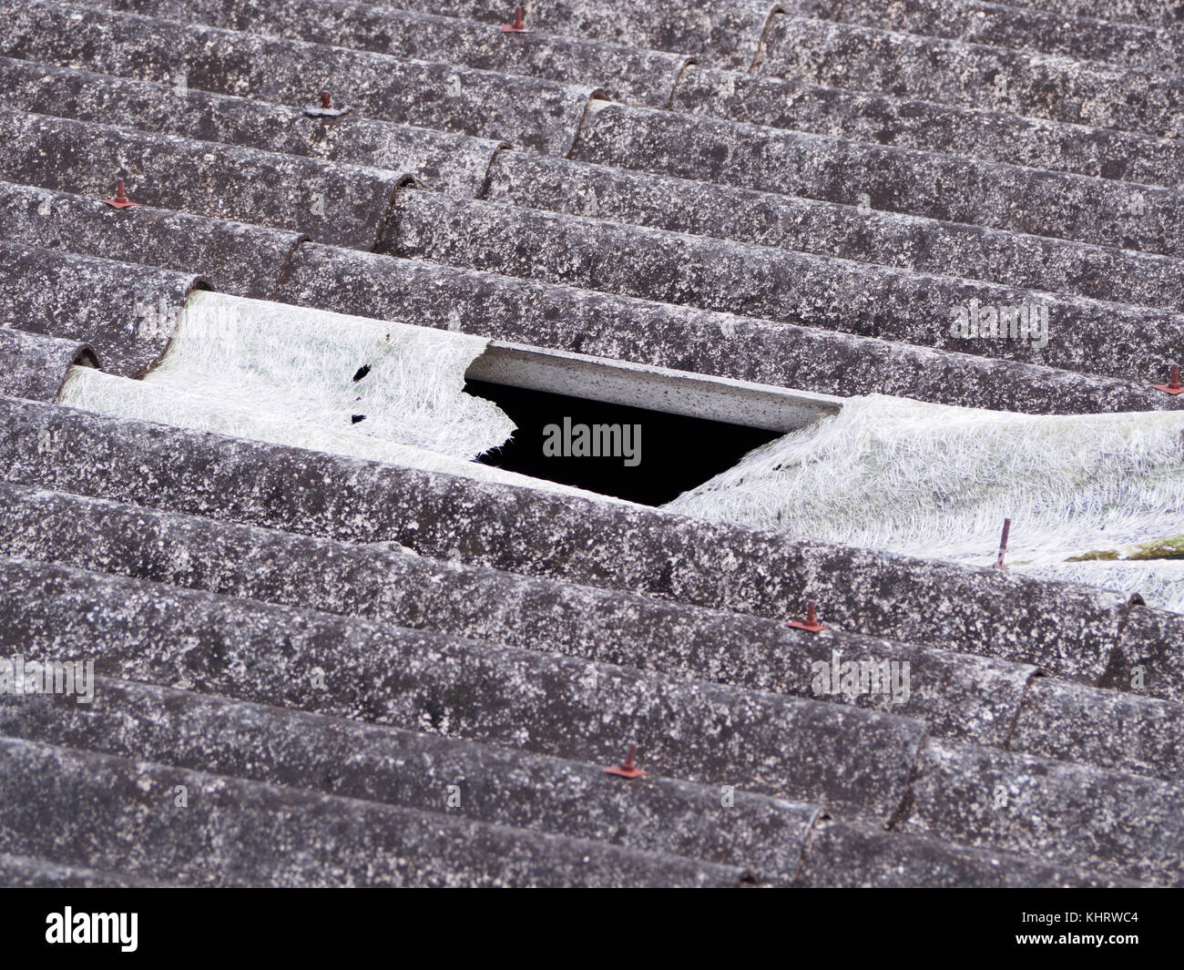 broken tile roof Stock Photo - Alamy