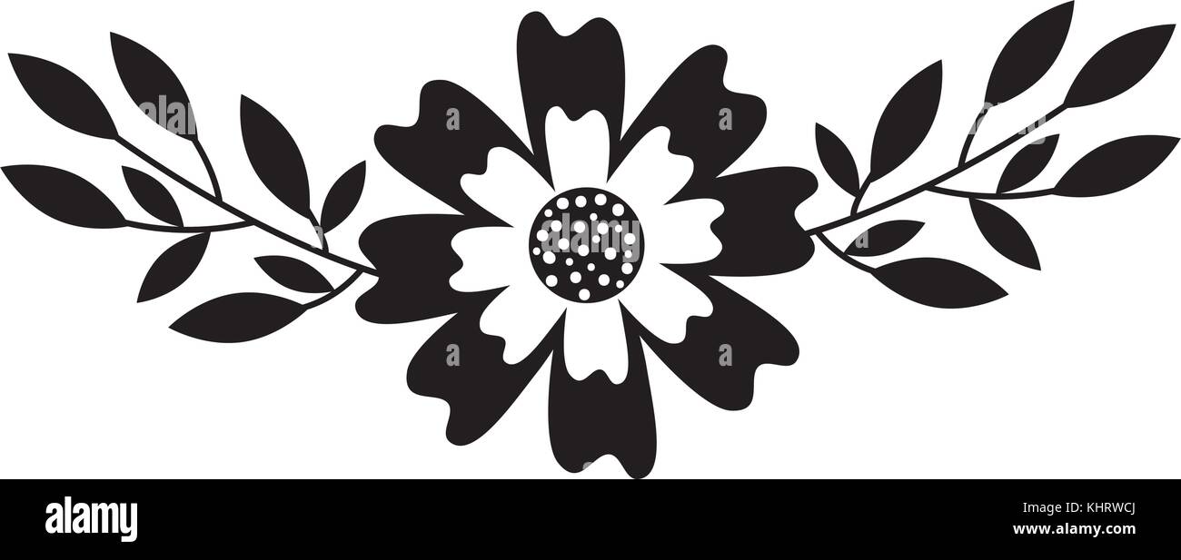 aster flower branch leaves natural petal decoration Stock Vector Image ...