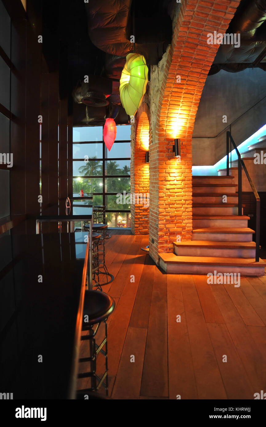 Loft bar decoration style Stock Photo - Alamy