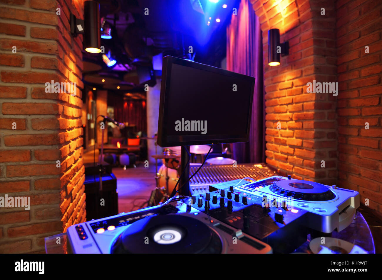 DJ counter at loft bar style Stock Photo - Alamy