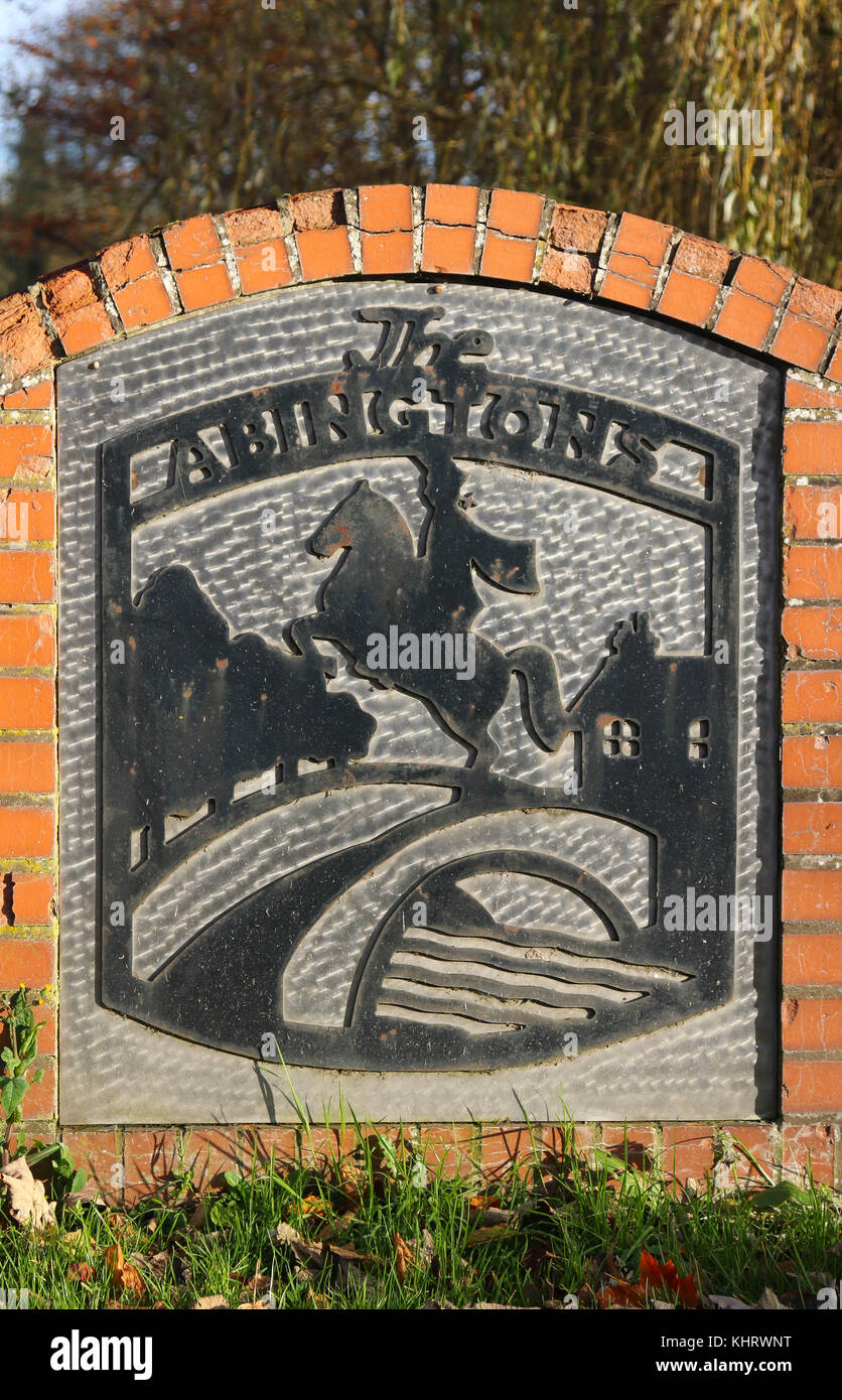Village sign in the Abingtons, Cambridgeshire, UK Stock Photo - Alamy
