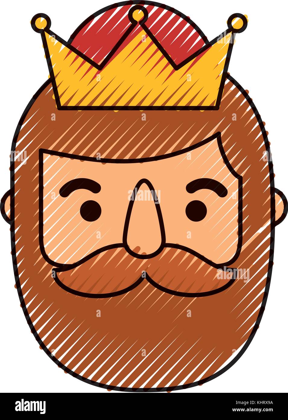 the wise king face christmas cartoon vector illustration Stock Vector ...