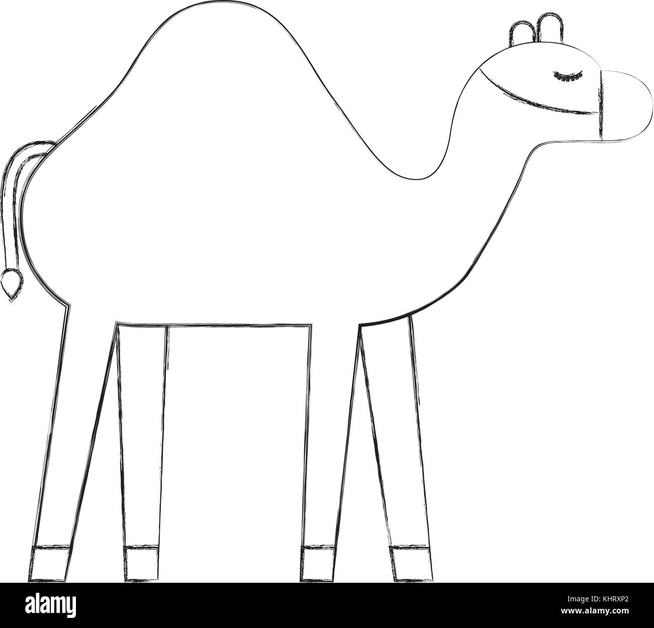 camel animal manger christmas cartoon vector illustration Stock Vector ...