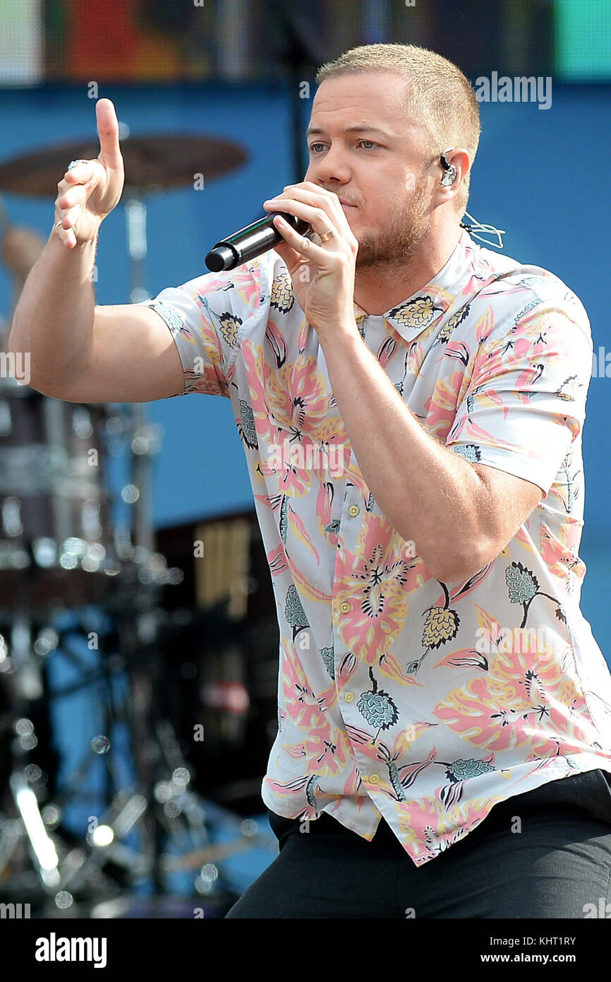 NEW YORK, NY - JULY 28: Lead singer Dan Reynolds and his band Imagine ...