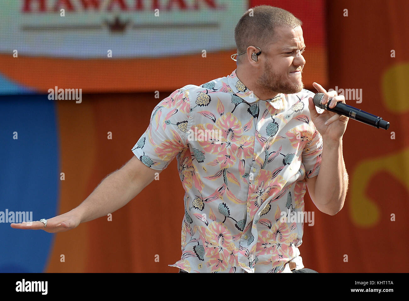 NEW YORK, NY - JULY 28: Lead singer Dan Reynolds and his band Imagine ...