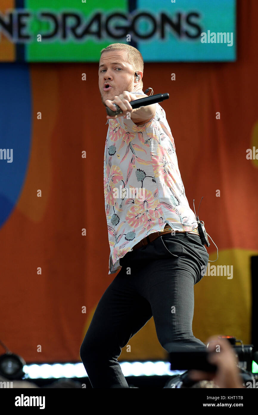 NEW YORK, NY - JULY 28: Lead singer Dan Reynolds and his band Imagine ...
