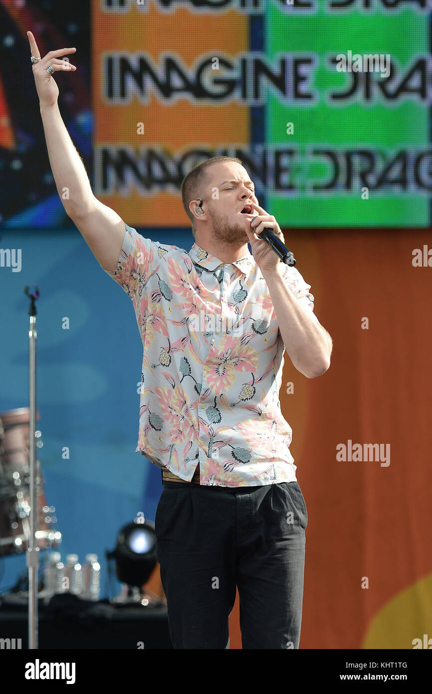 NEW YORK, NY - JULY 28: Lead singer Dan Reynolds and his band Imagine ...