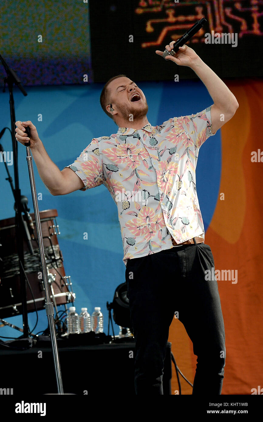NEW YORK, NY - JULY 28: Lead singer Dan Reynolds and his band Imagine ...