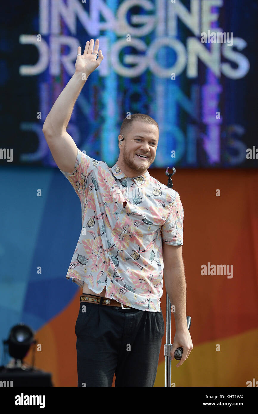 NEW YORK, NY - JULY 28: Lead singer Dan Reynolds and his band Imagine ...