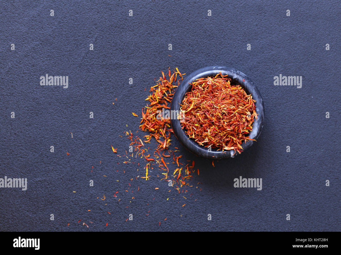 Traditional aromatic spice saffron in a mortar Stock Photo - Alamy