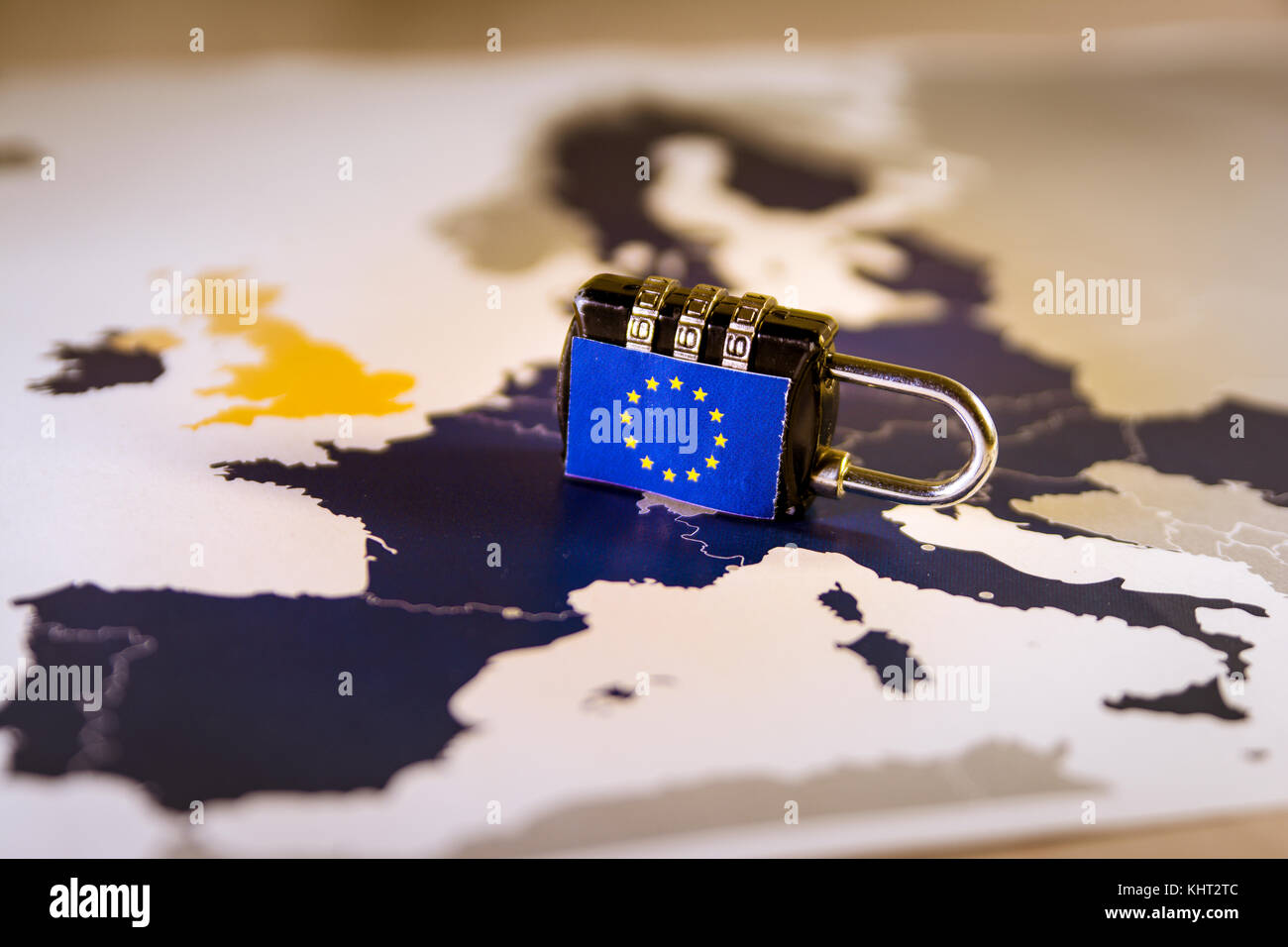 Padlock over EU map, symbolizing the EU General Data Protection ...