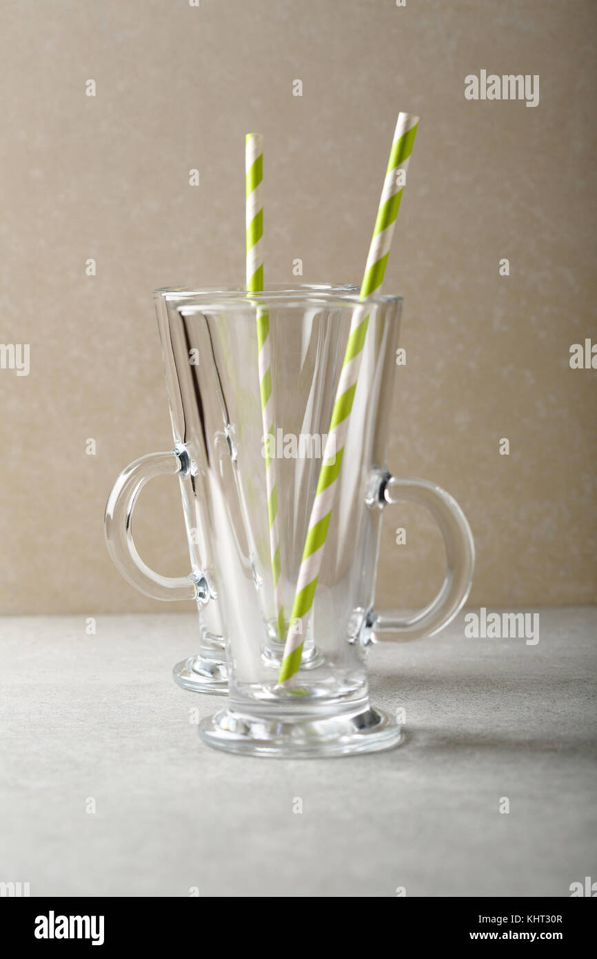 Two Empty glass cups Stock Photo - Alamy