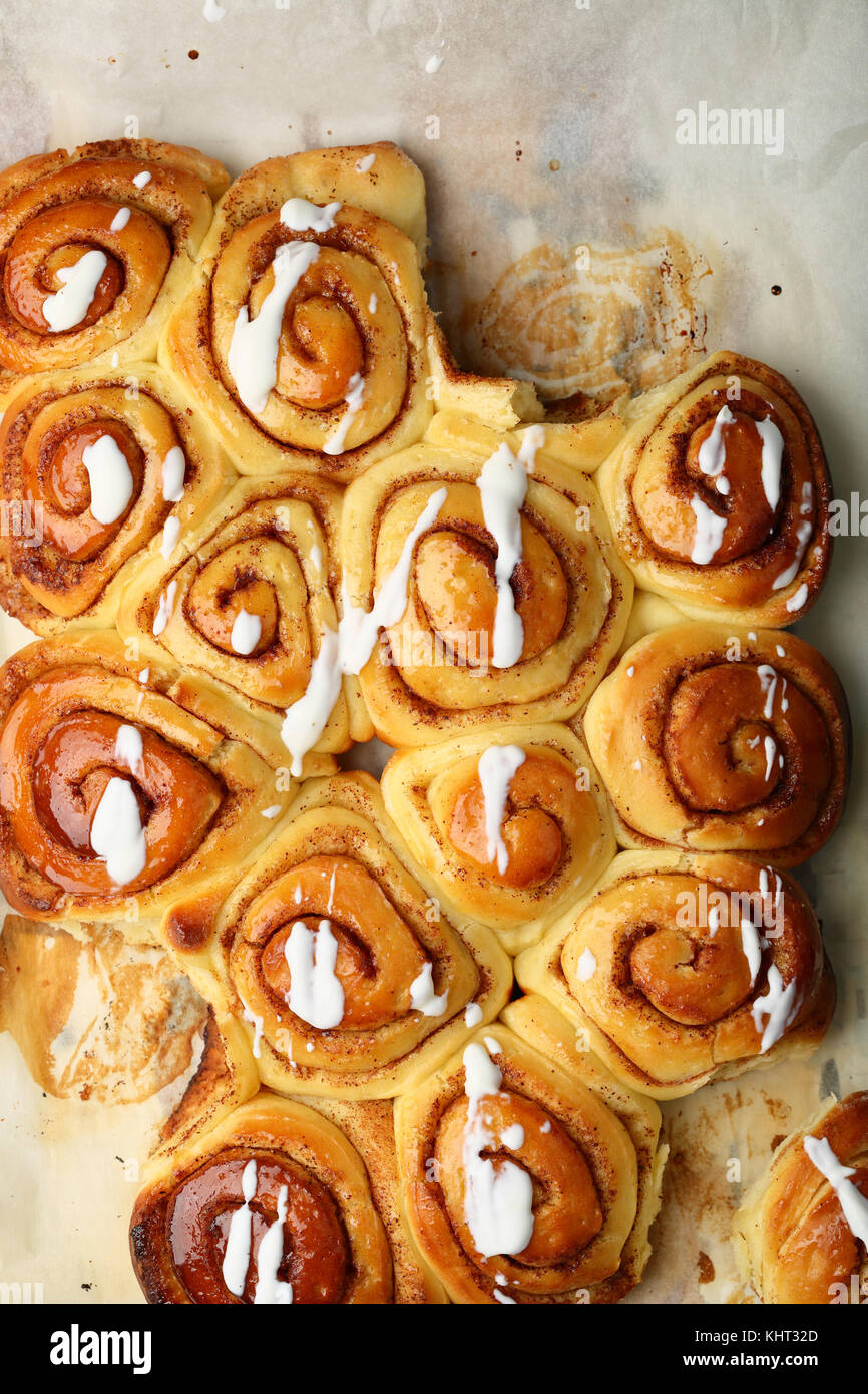 Top view cinnabon rolls hi-res stock photography and images - Alamy