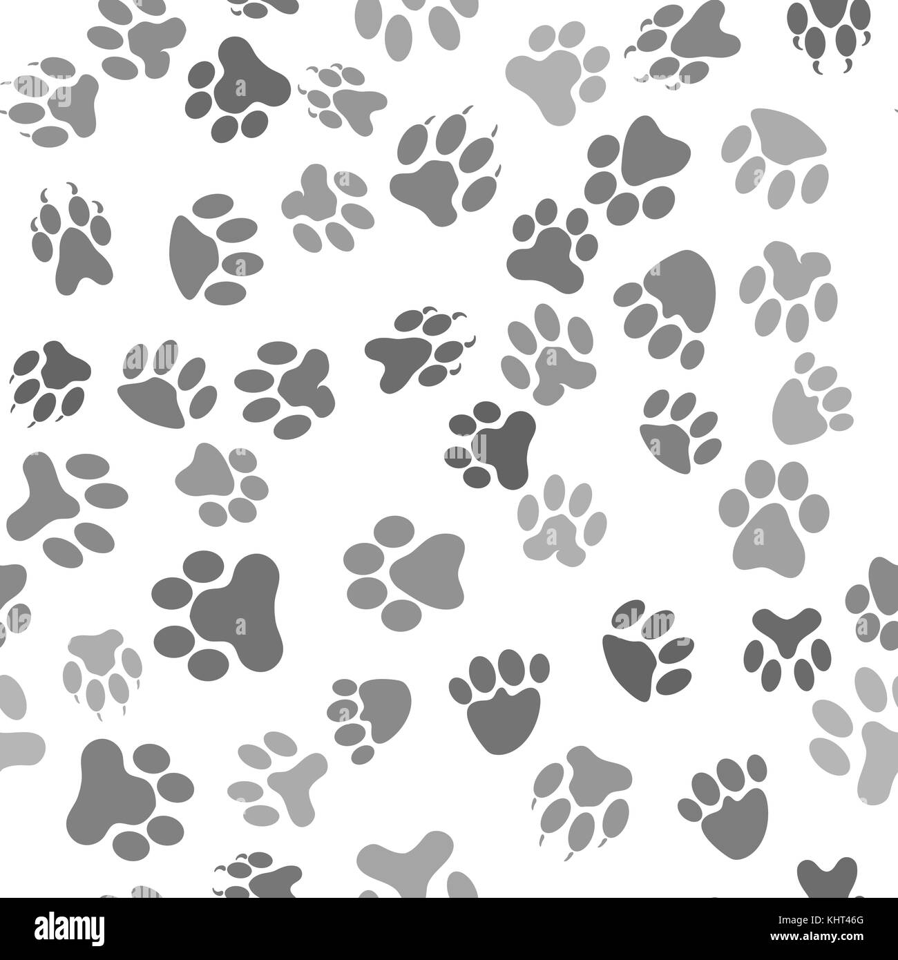 Pet paw footprint seamless Black and White Stock Photos & Images - Alamy