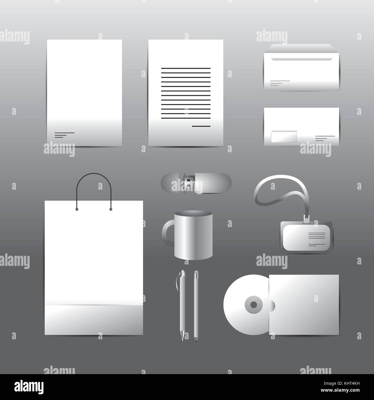 set business company stationary template with documents Stock Vector ...