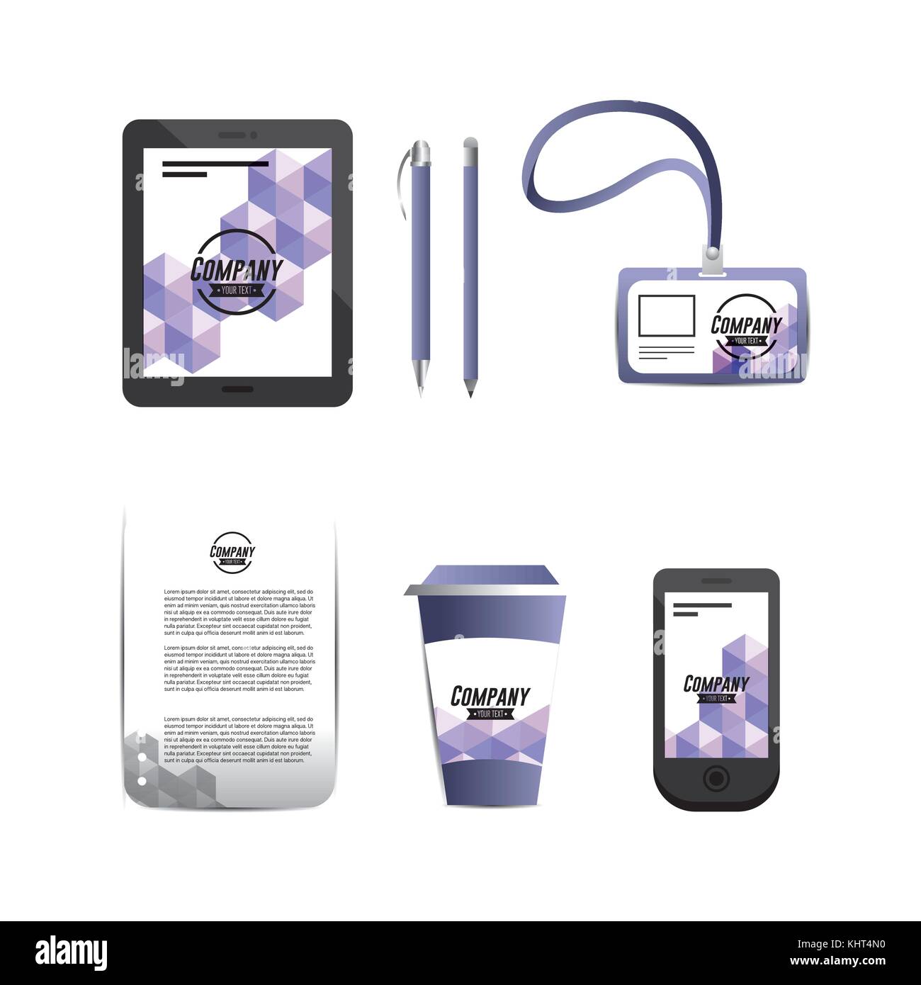 set stationary template with office documents Stock Vector Image & Art ...