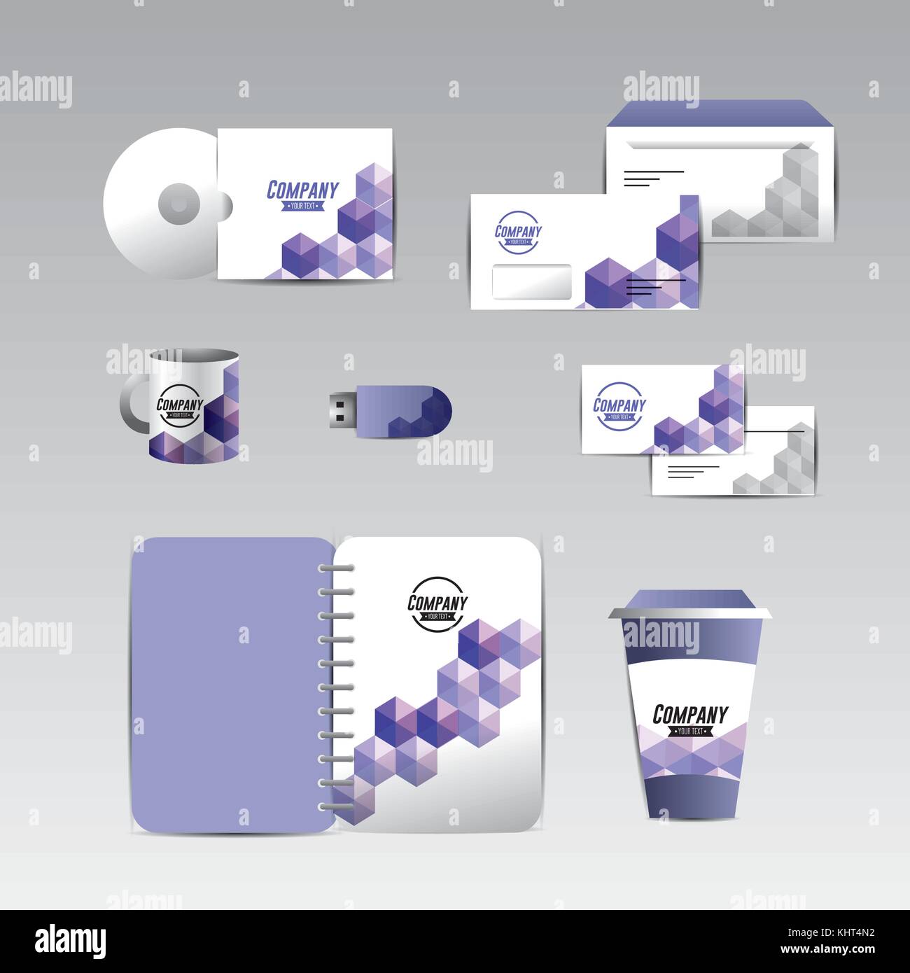 set stationary template with office documents Stock Vector Image & Art ...
