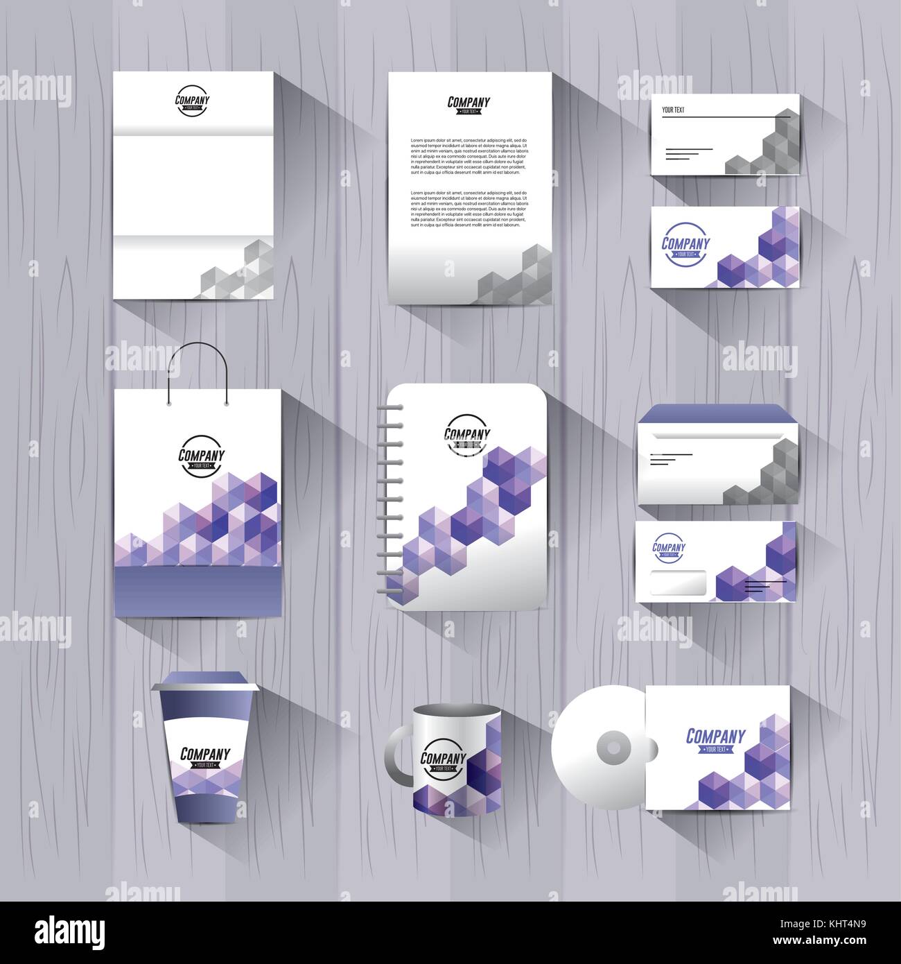 set stationary template with office documents Stock Vector Image & Art ...