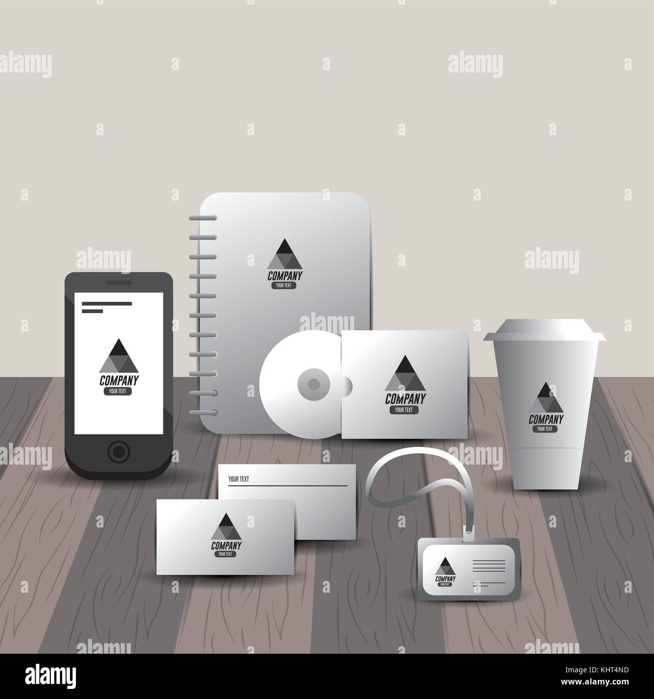 company stationary template with business papers Stock Vector Image ...