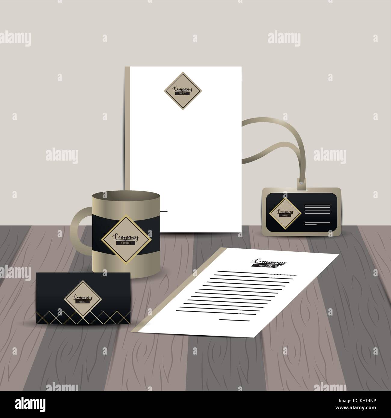 company stationary template with business papers Stock Vector Image ...
