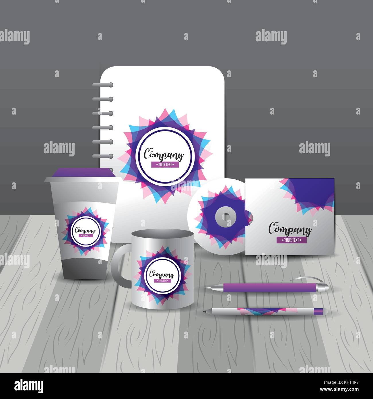 company stationary template with business papers Stock Vector Image ...