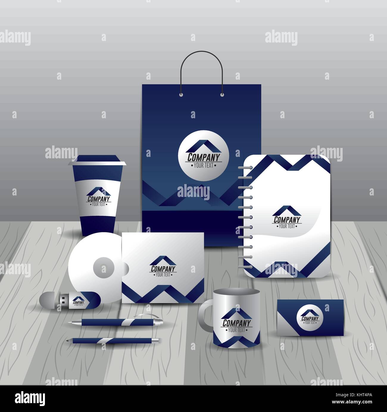 company stationary template with business papers Stock Vector Image ...