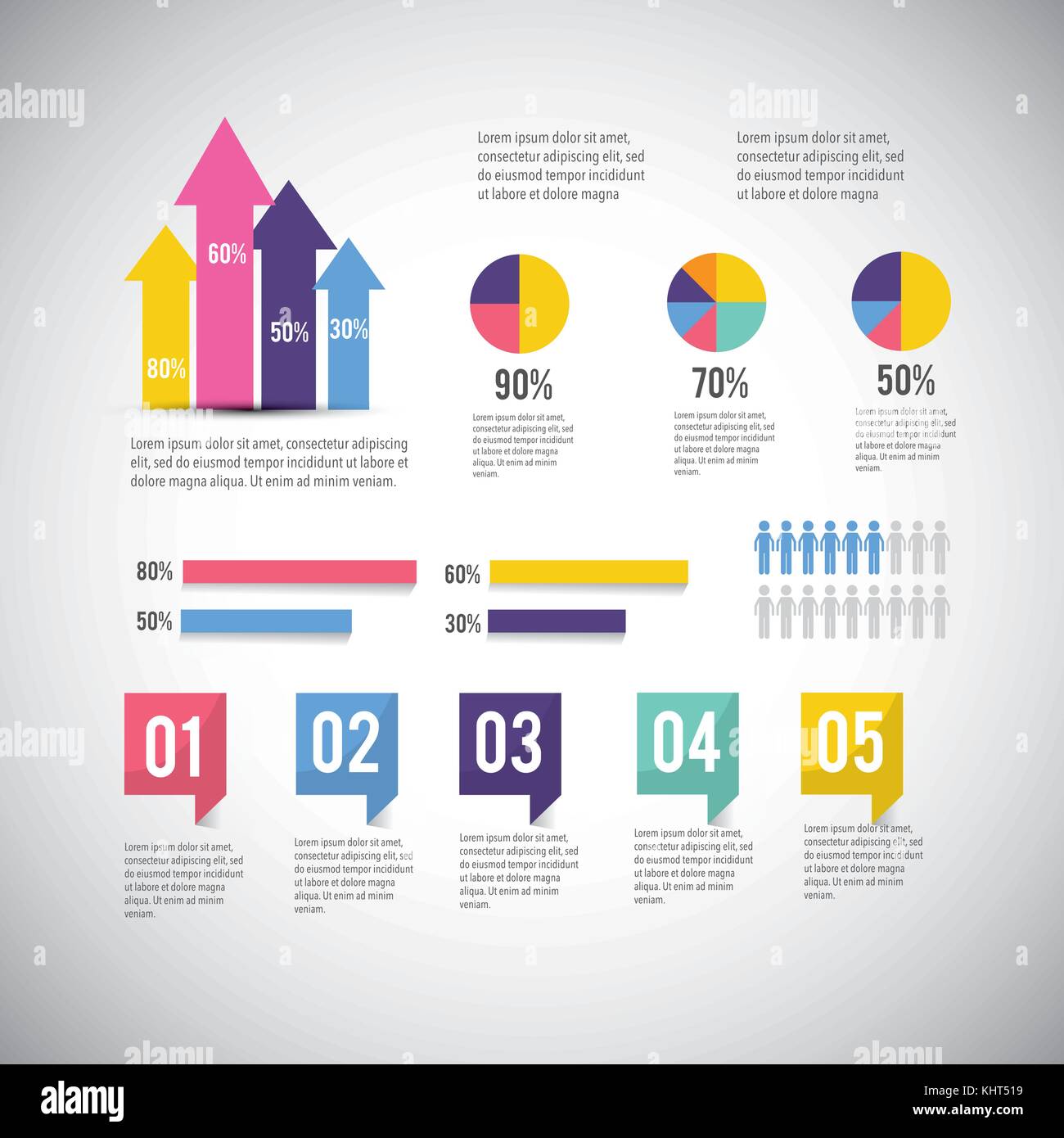 business diagram with infographic information report Stock Vector Image ...
