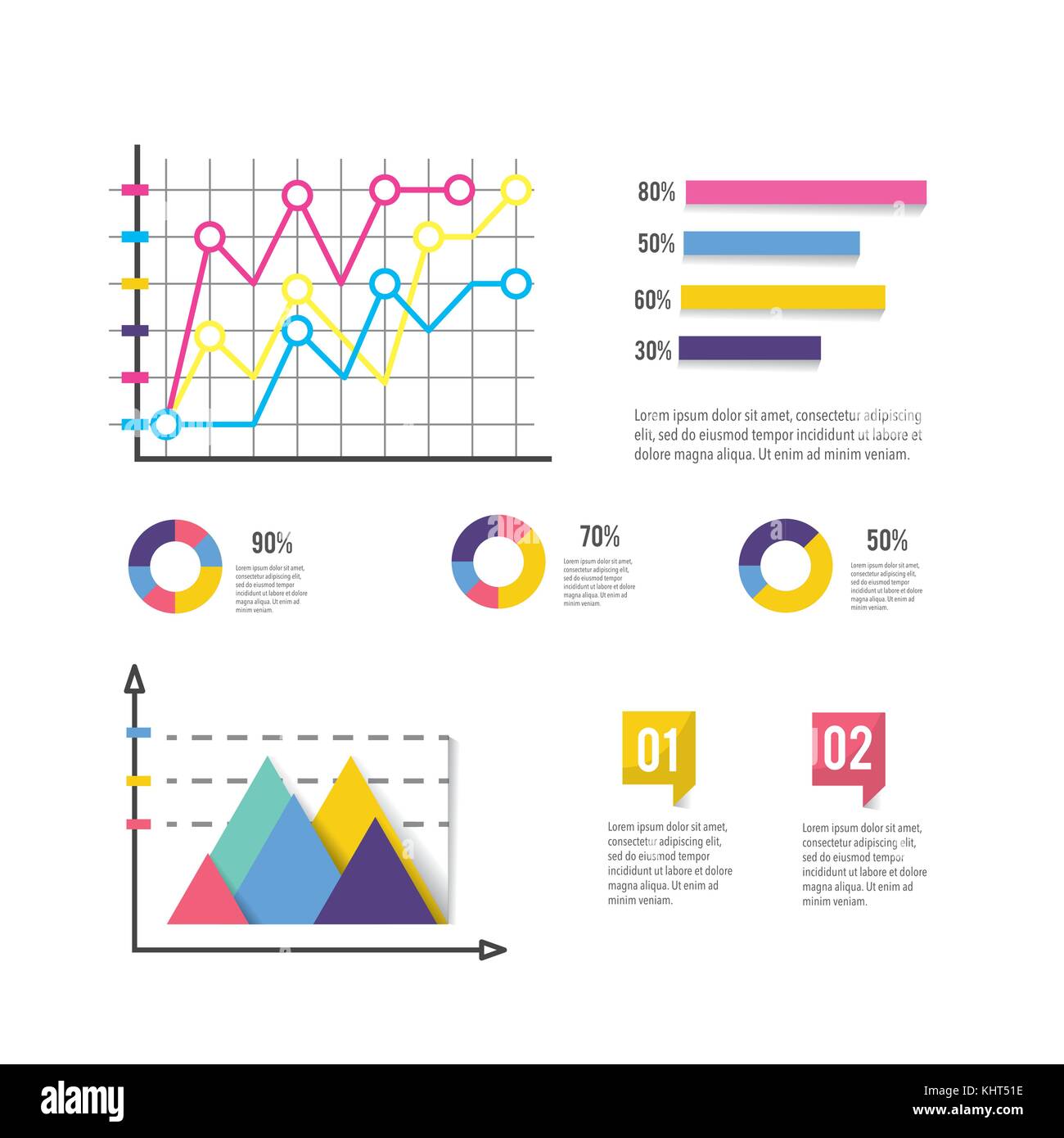 business diagram with infographic information report Stock Vector Image ...