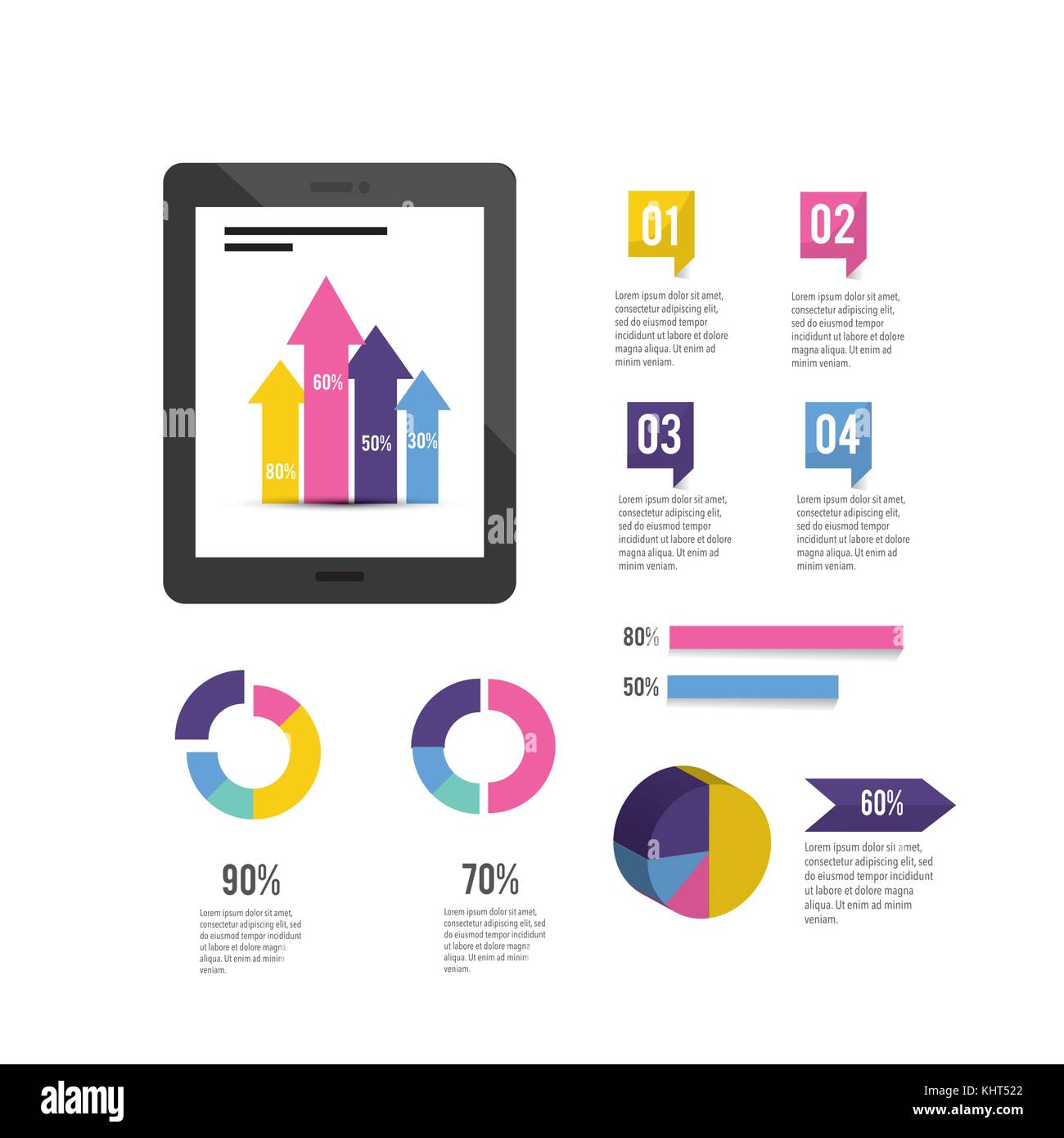 tablet technology with infographic business diagram Stock Vector Image ...
