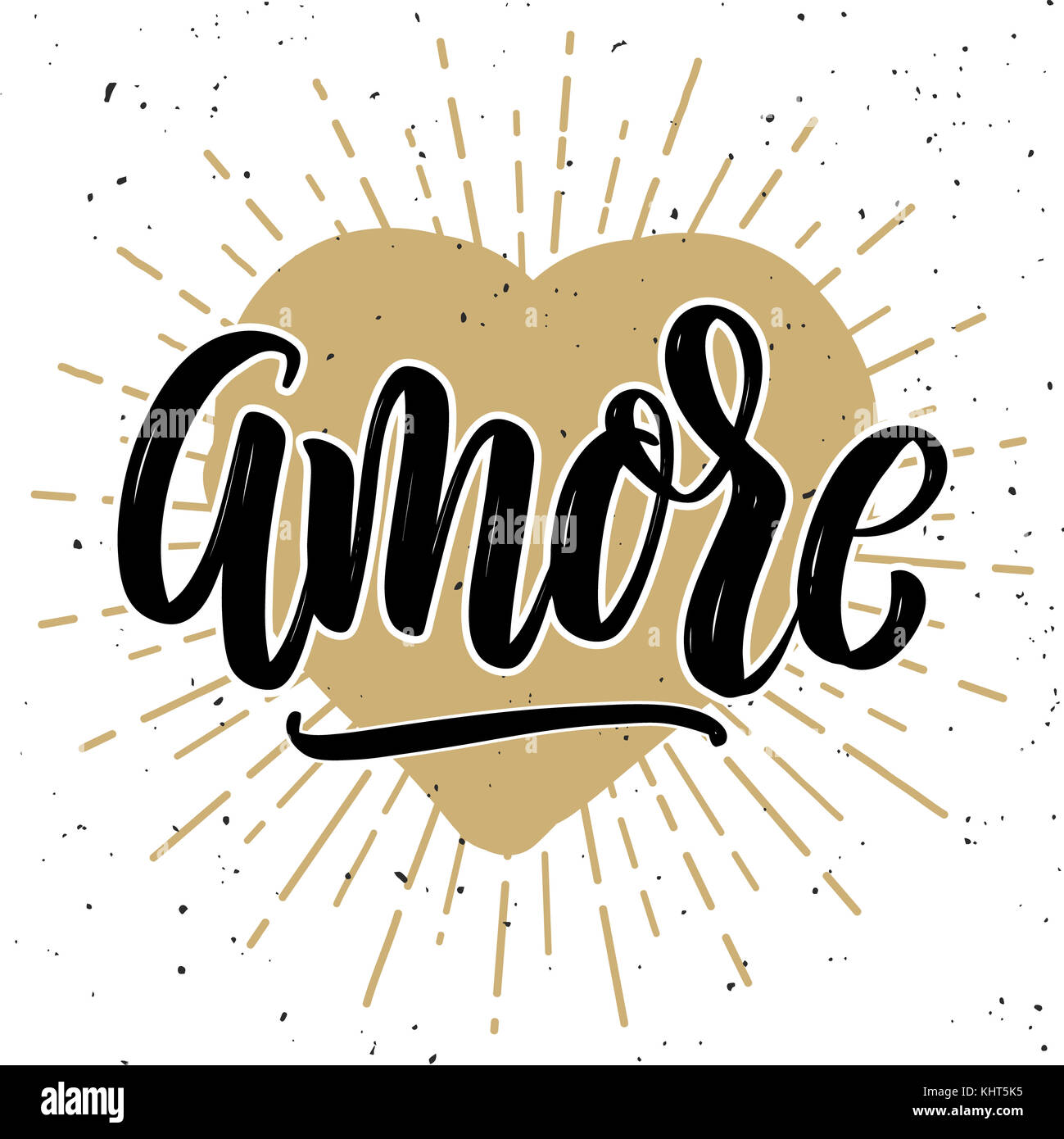 Amore. Hand drawn motivation lettering quote. Design element for poster ...