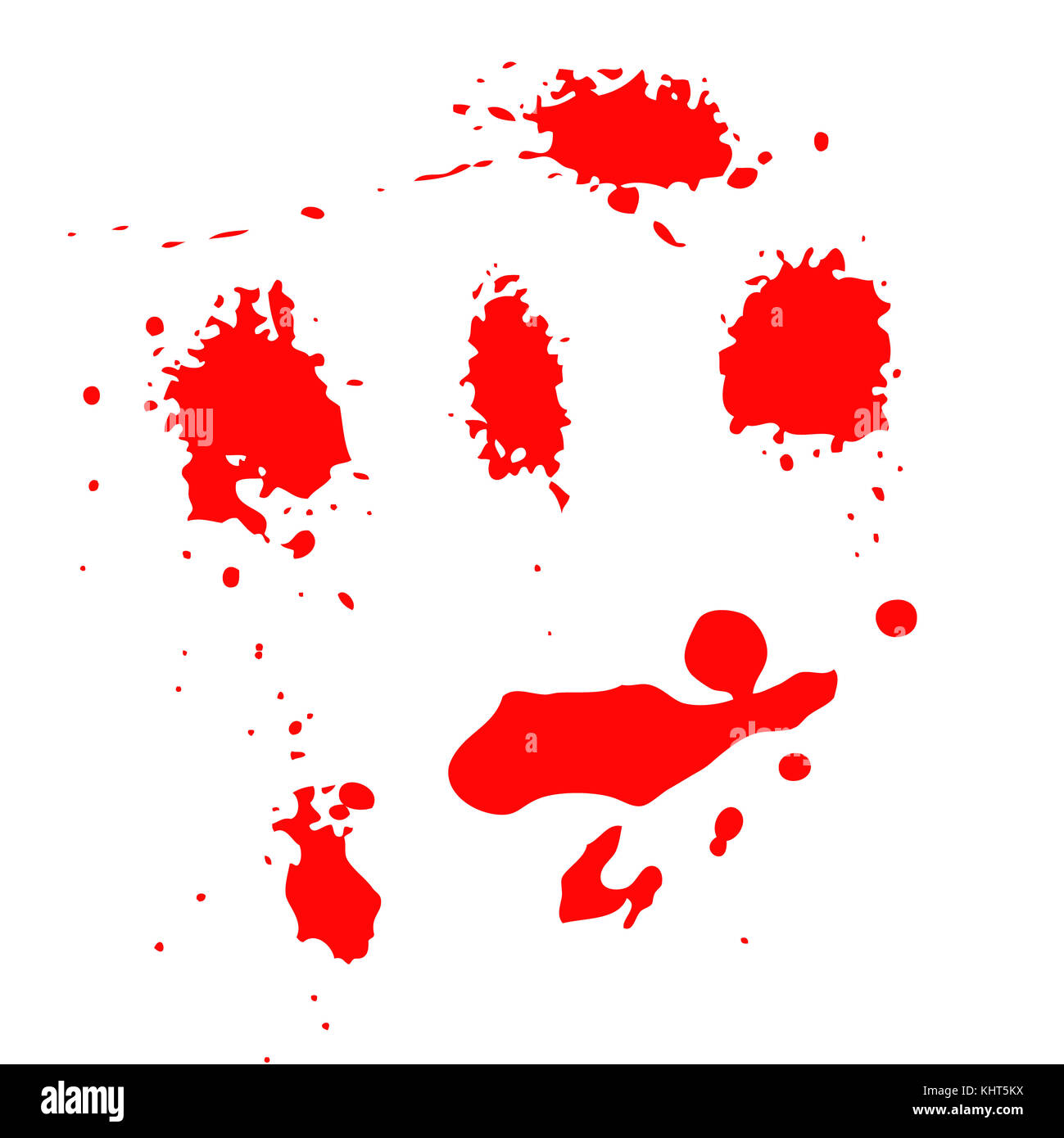 Set of blood splashes isolated on white background. Vector illustration ...