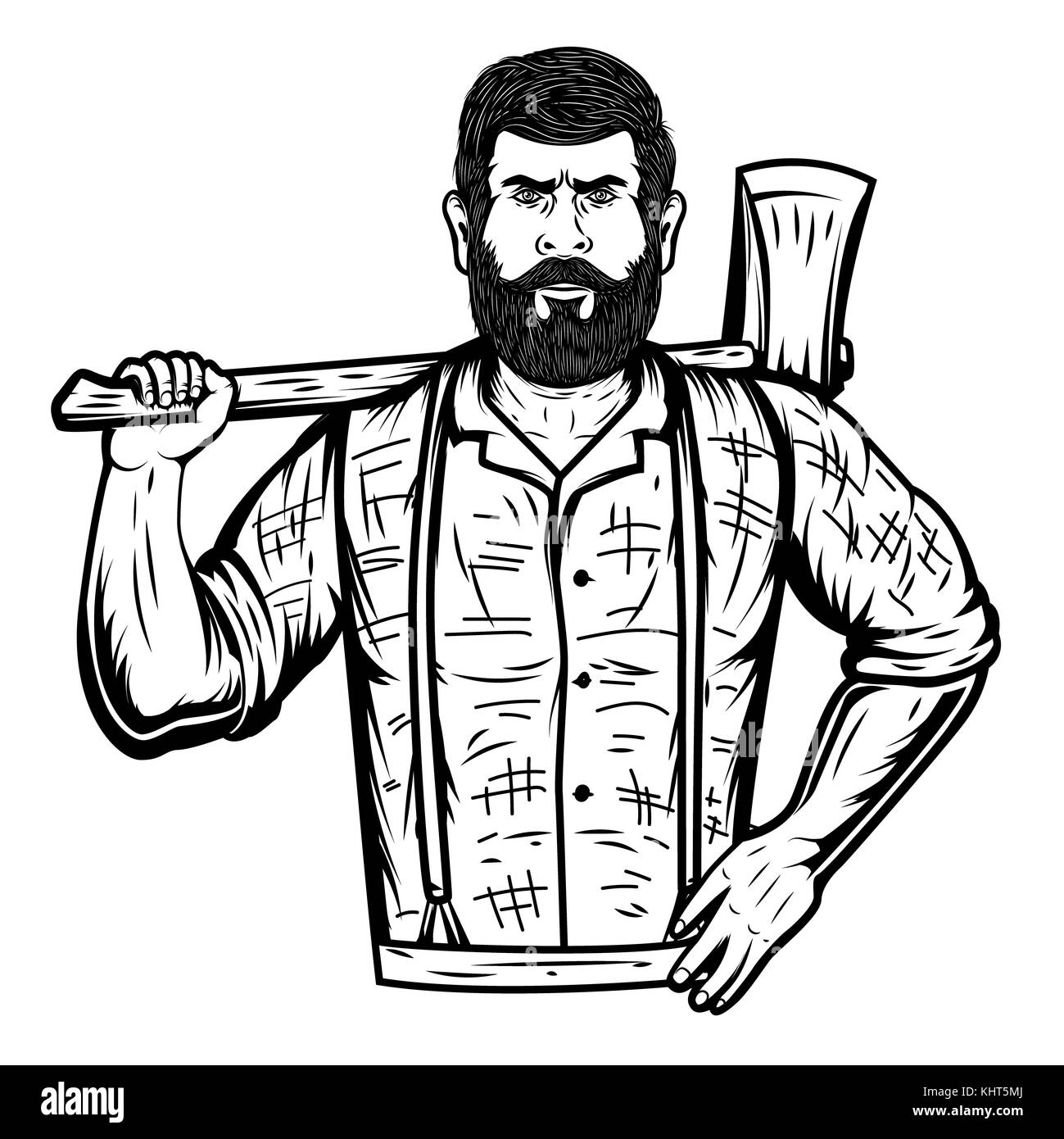 Cartoon lumberjack Black and White Stock Photos & Images - Alamy
