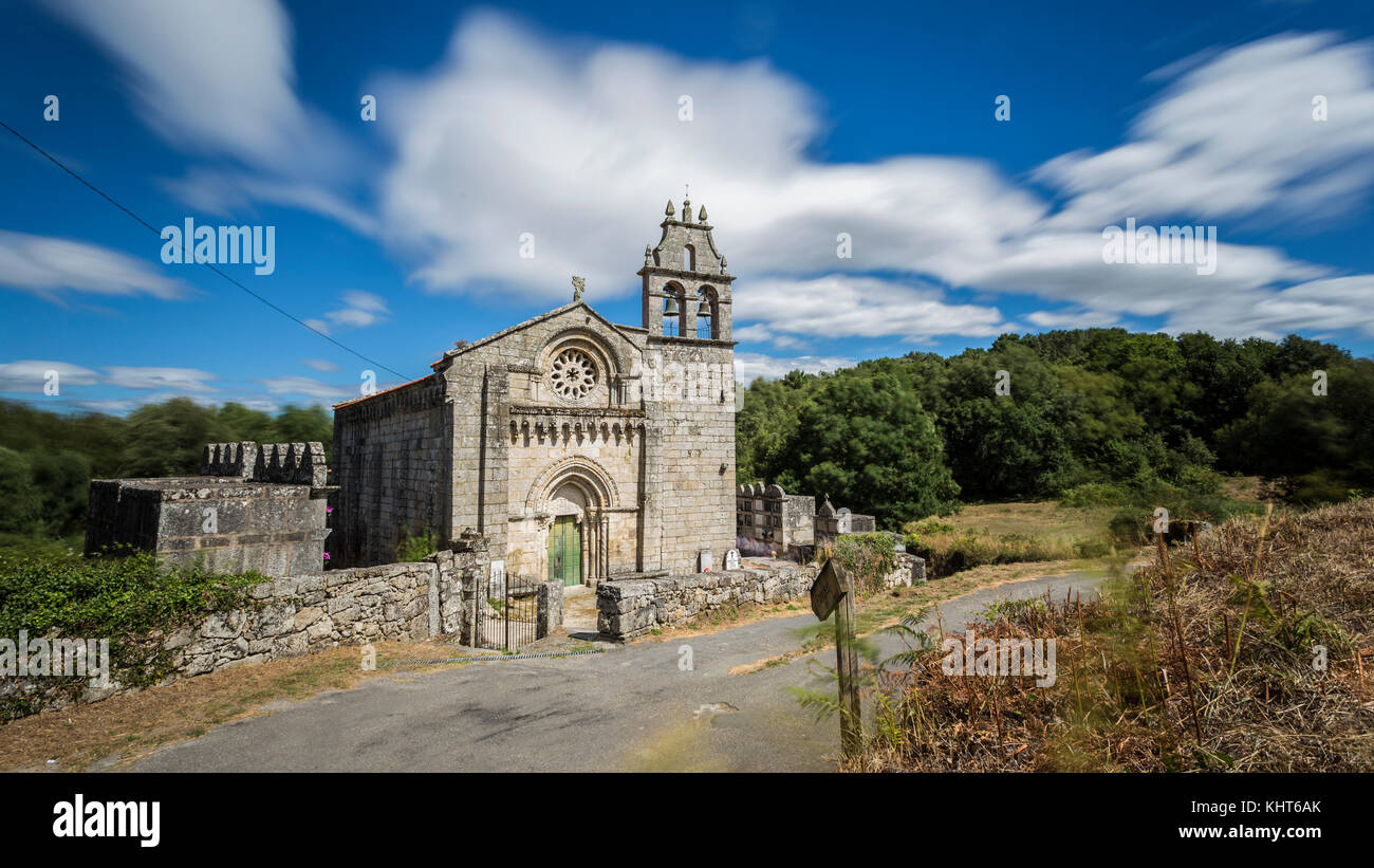 Ancient Romanesque church in Galicia Stock Photo - Alamy