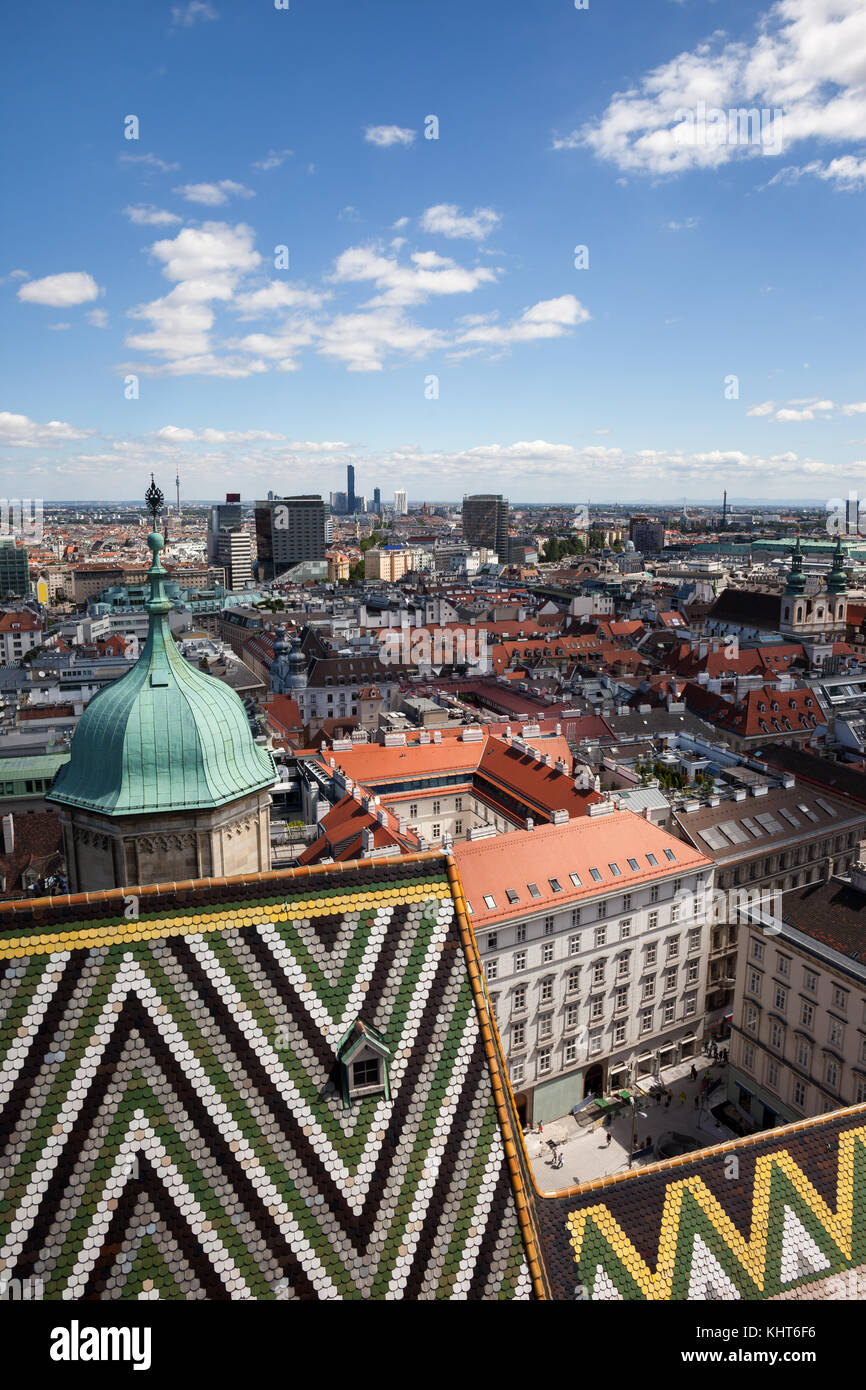 Vienna in Austria, capital city cityscape with rooftop of St. Stephen ...