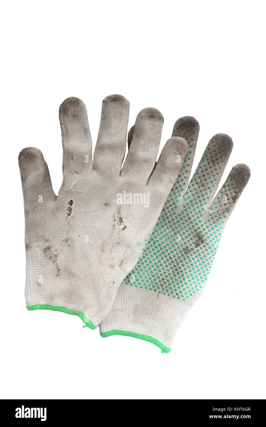 Dirty gloves after working in the land Stock Photo - Alamy